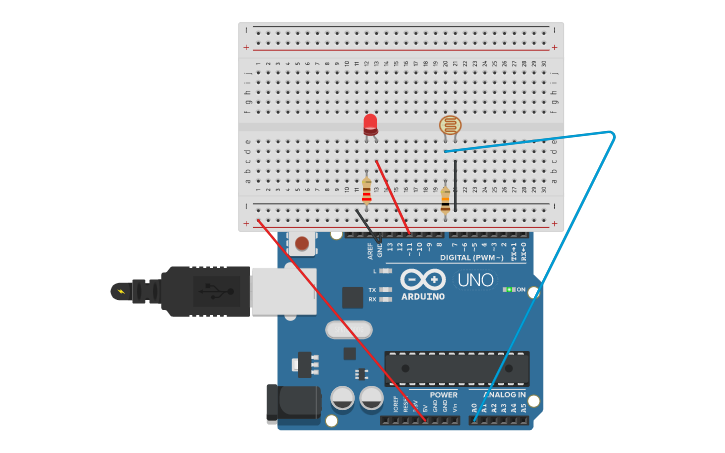 Circuit design Fotorezistor Galina | Tinkercad