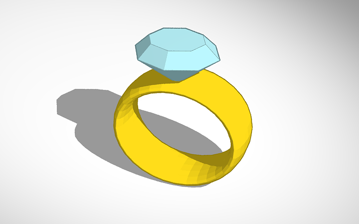 3D design Diamond Ring - Tinkercad