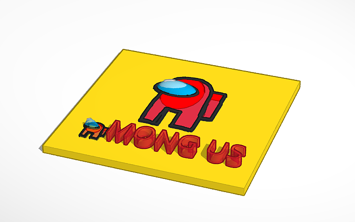3D design AMONG US logo - Tinkercad