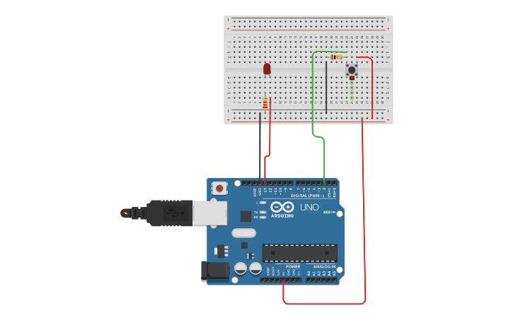Circuit design Push Button - Tinkercad