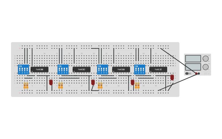 Circuit design circuito lógico - Tinkercad