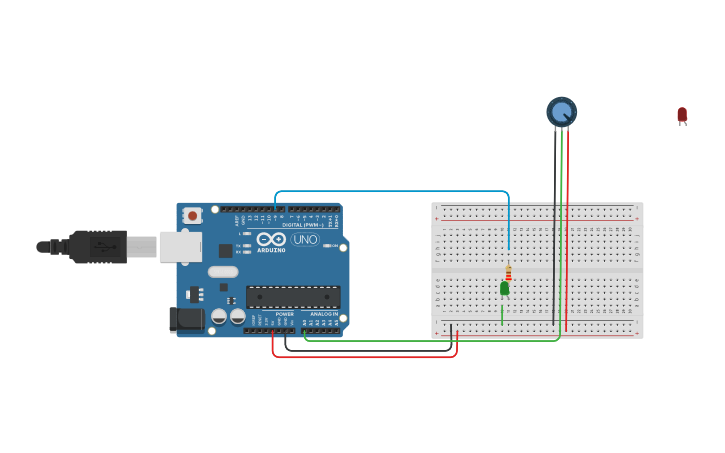 Circuit design led_potentiometre | Tinkercad