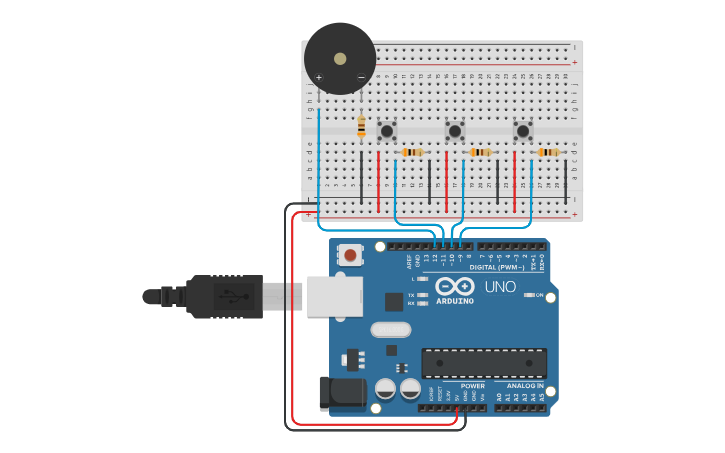 Circuit design Player de música - Tinkercad