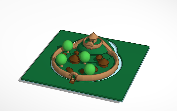 3D design Motte and Bailey geography - Tinkercad