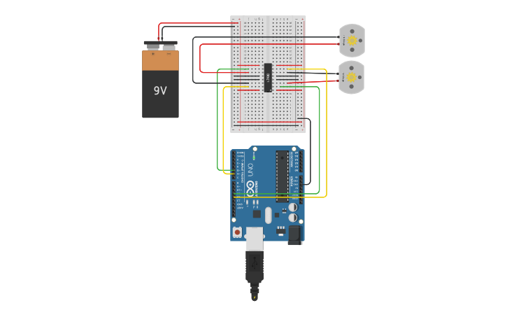 Circuit design Sumo Bot - Arduino - Lab 2 - Tinkercad