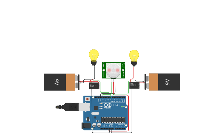 Circuit design Motion Sensor - Tinkercad