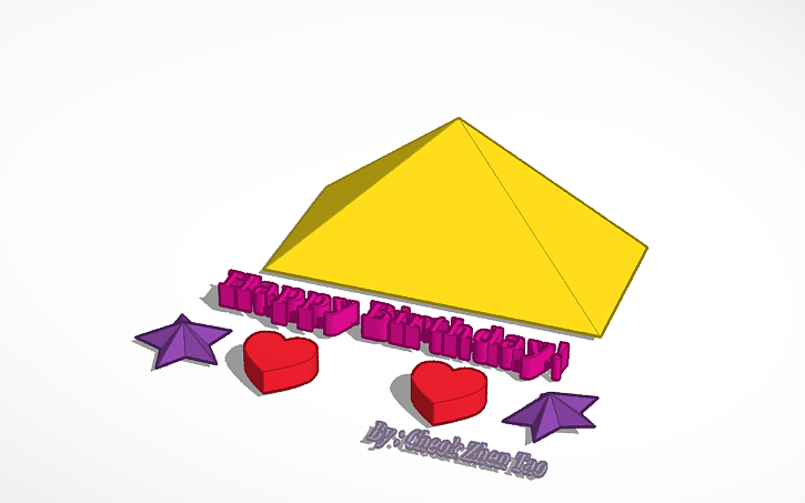 3D design Happy Birthday design | Tinkercad