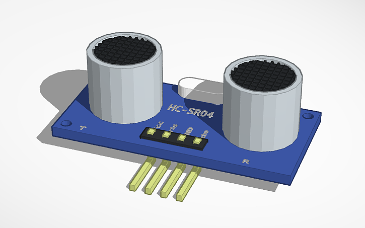 3D design Sensor ultrasónico HC-SR04 - Tinkercad