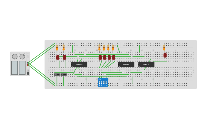 Circuit design Multiplexer 4-to-1: - Tinkercad