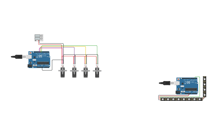 Circuit Design Servo Motors Tinkercad