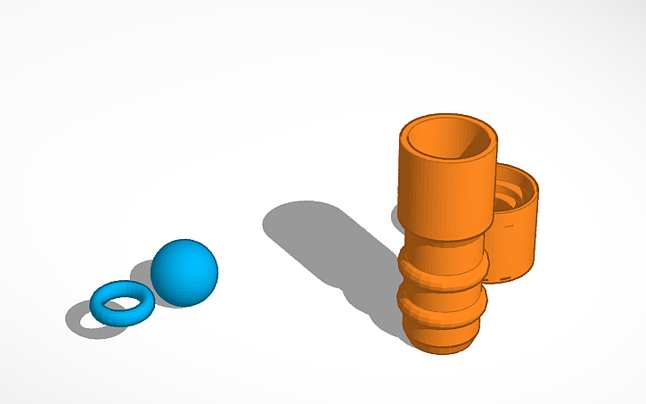 3D design one way valve for water pump 5/8 ID - Tinkercad