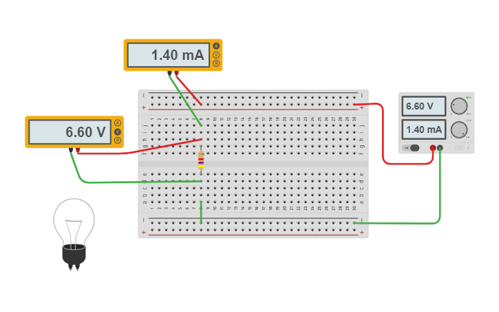 Circuit design Ohm's Law | Tinkercad