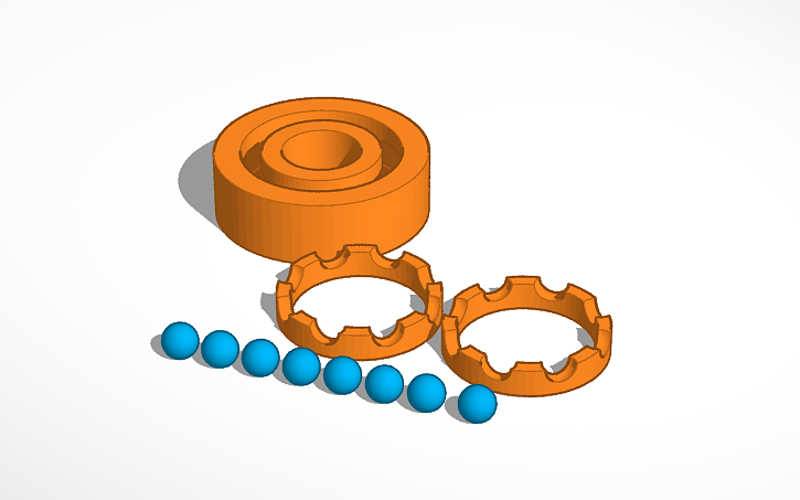 3D design parts to make a bearing - Tinkercad