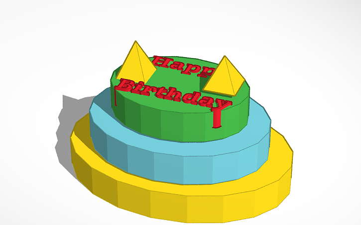 3D design Birthday Cake - Tinkercad