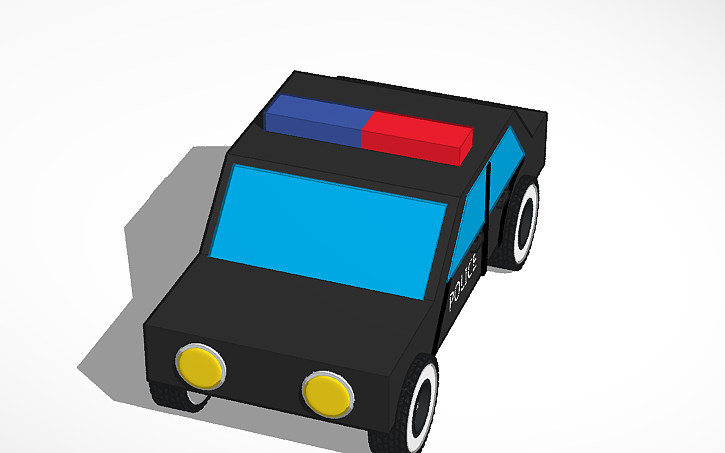3D design Simple Police Car - Tinkercad