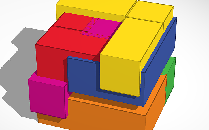 3D design Copy of puzzle cube pieces | Tinkercad