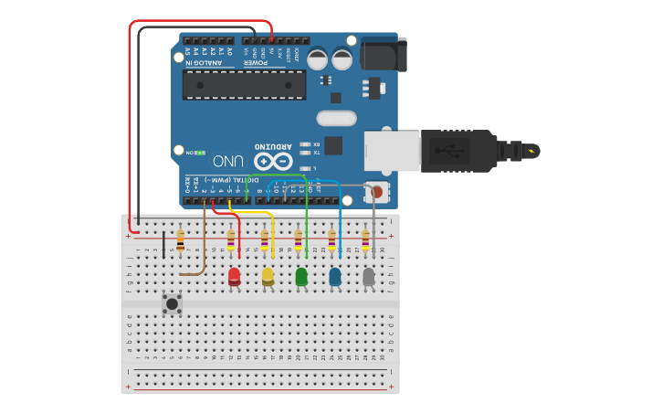Circuit design Ciclo for - es.1 | Tinkercad