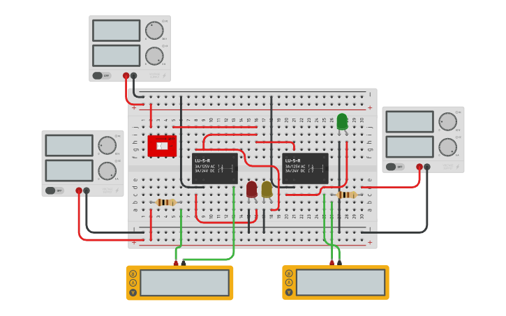 Circuit design Experiencia 2 - Circuito con Switch | Tinkercad