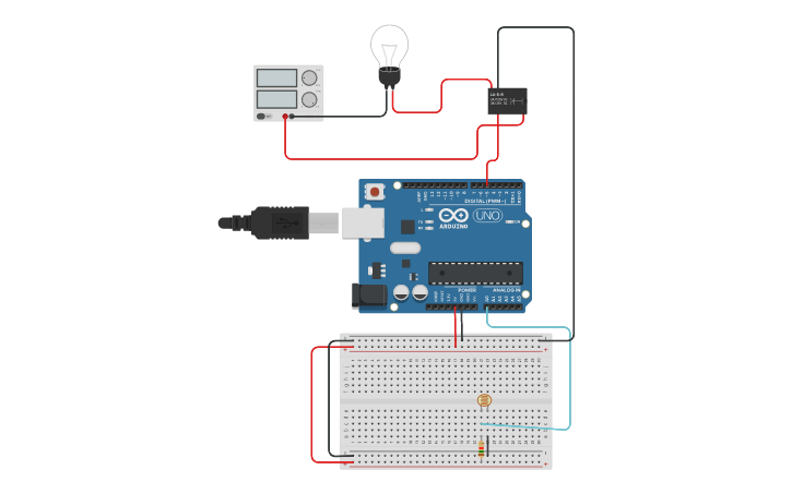 Circuit Design Relee Con Fotoresistencia Tinkercad
