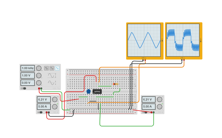 Circuit design Differentiator Amplifier - Tinkercad