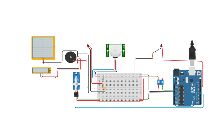 Circuit design Radar Sensor | Tinkercad