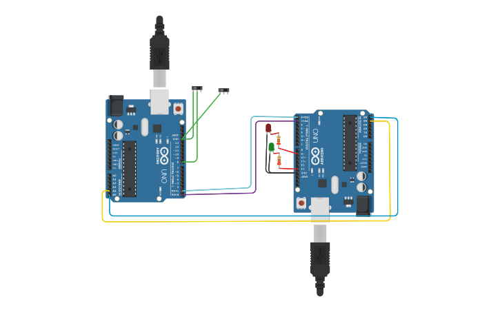 Circuit design I2c Communication - Tinkercad