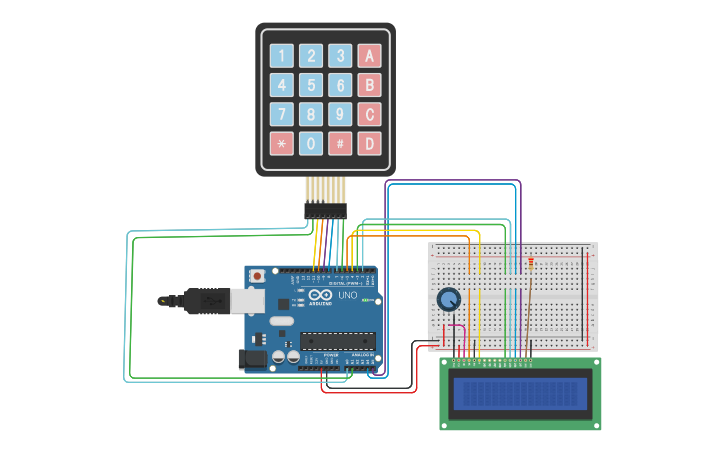 Circuit design LCD-KEYPAD ARDUINO INTERFACE - Tinkercad