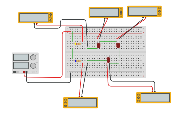 Circuit design Prática 4 - LED | Tinkercad Circuit design Prática 4 - LED | Tinkercad