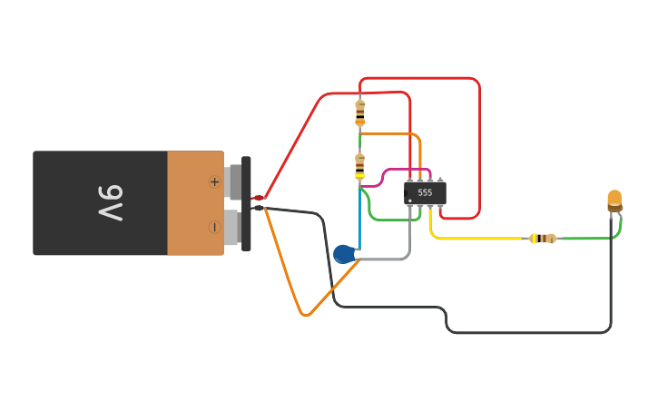 Circuit design BIESTABLE | Tinkercad