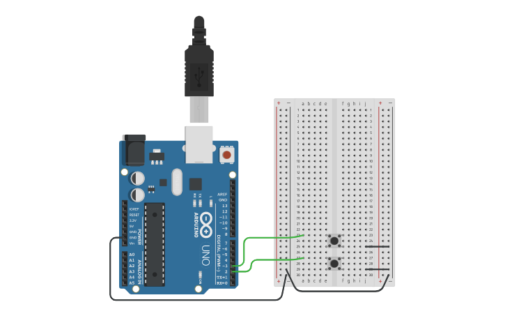 Circuit design Counting to 10 via Arduino Library - Tinkercad