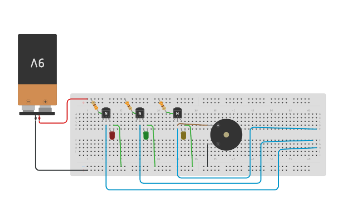 Circuit design Water level detector - Tinkercad