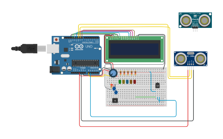 Circuit design Copy of Water Sensors | Tinkercad