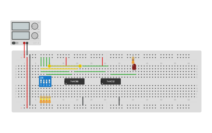 Circuit design Circuitos Digitales - Tinkercad