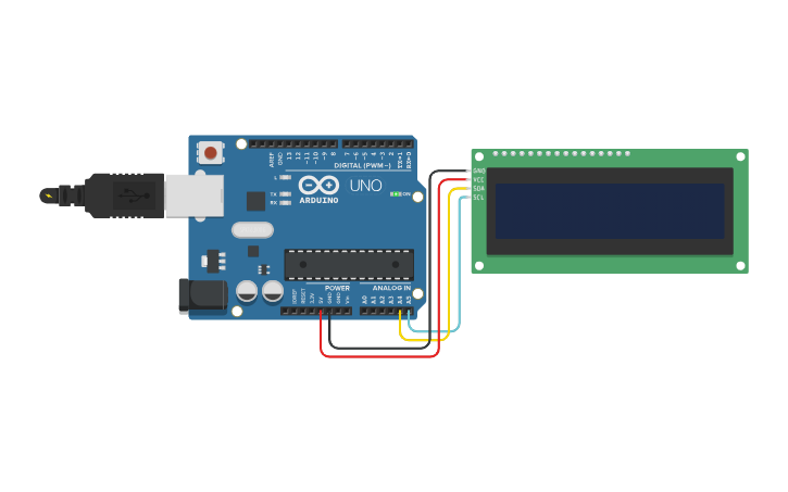 Circuit design ING101 LCD con i2c - Tinkercad