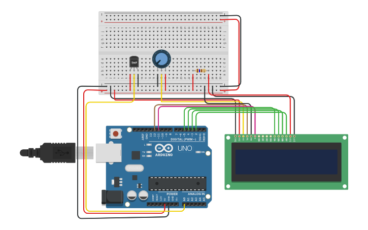 Circuit design LCD 19/04 | Tinkercad