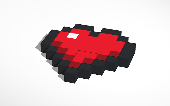 3D design Minecraft Heart - Tinkercad