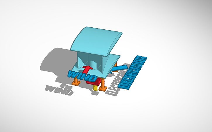 3D design Aerofoil concept wind turbine - Tinkercad