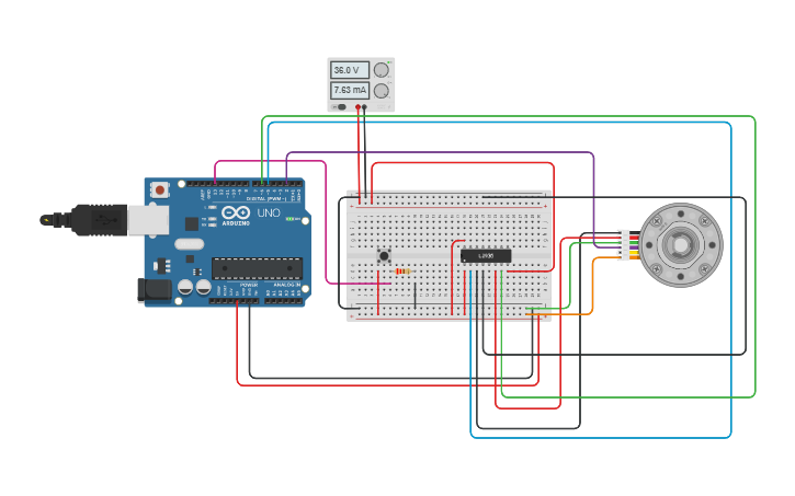 Circuit design DC Motor with Encoder - Tinkercad