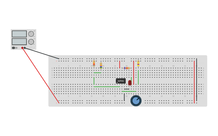 Circuit design AMPOP 741 - Tinkercad