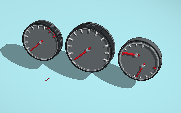 3D design Updated Gauge Clusters - Tinkercad