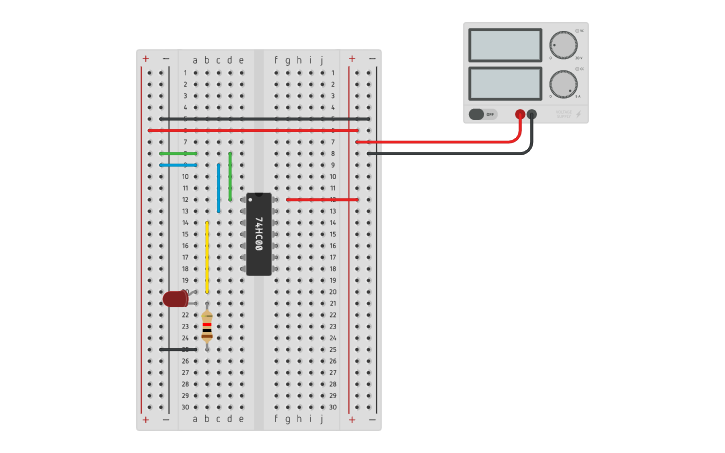 Circuit design LED glow up with NAND gate | Tinkercad
