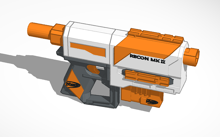 3D design Nerf Recon MK II pistol mode - Tinkercad