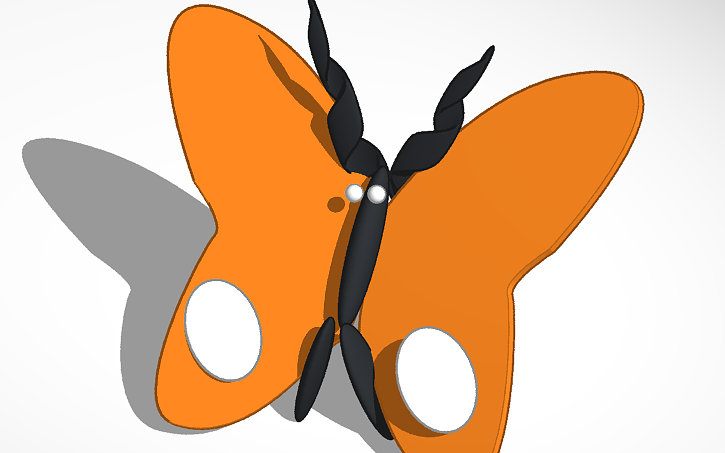 3D design butterfly - Tinkercad