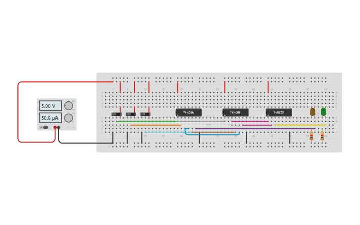 Circuit design Full adder using basic gates - Tinkercad