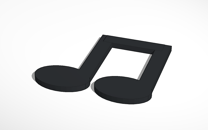 3D design Simple Music Note - Tinkercad