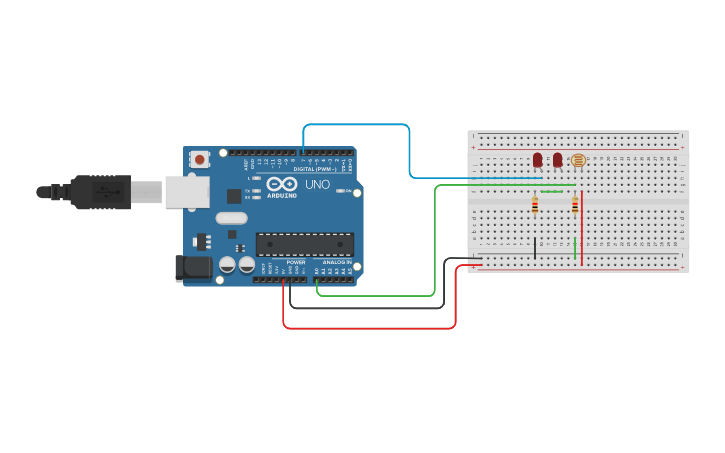 Circuit design Light sensor - Tinkercad