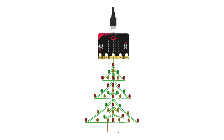 Circuit design Christmas tree by Udruga Inovatic | Tinkercad