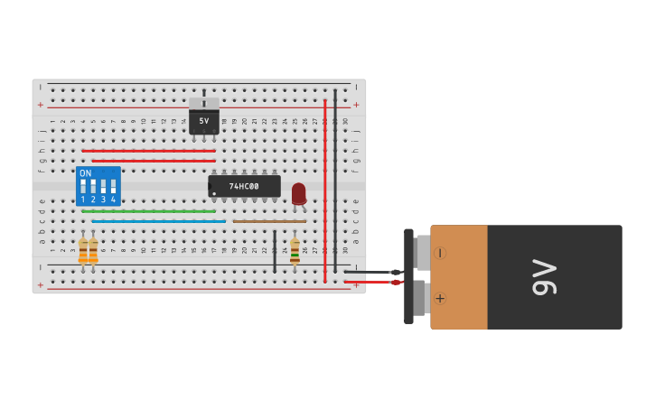 Circuit design NAND - Tinkercad