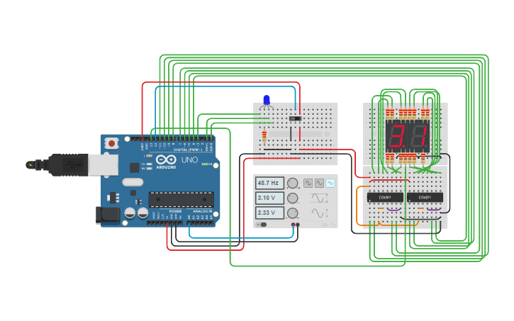 Circuit design assignment2_AVR - Tinkercad