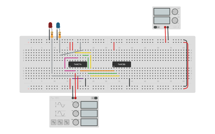 Circuit design Error D FLip | Tinkercad